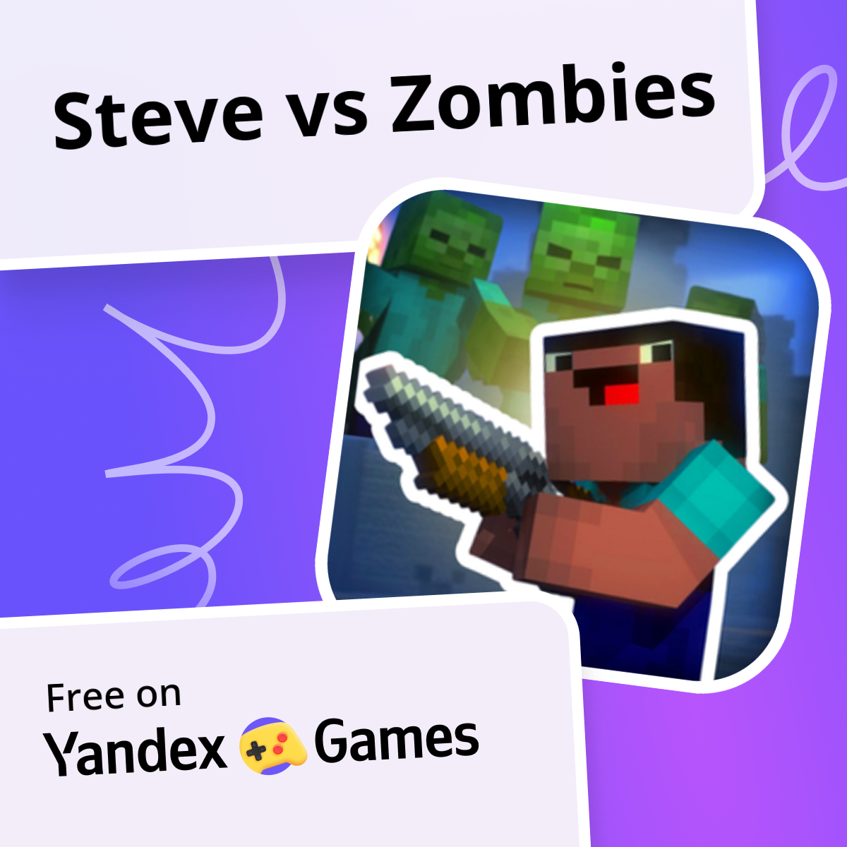 Steve vs Zombies (by drogame) - play online for free on Yandex Games