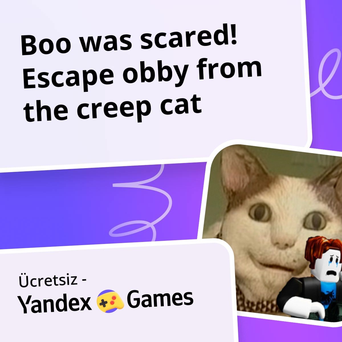 Boo was scared! Escape obby from the creep cat (Horror Extension'den ...