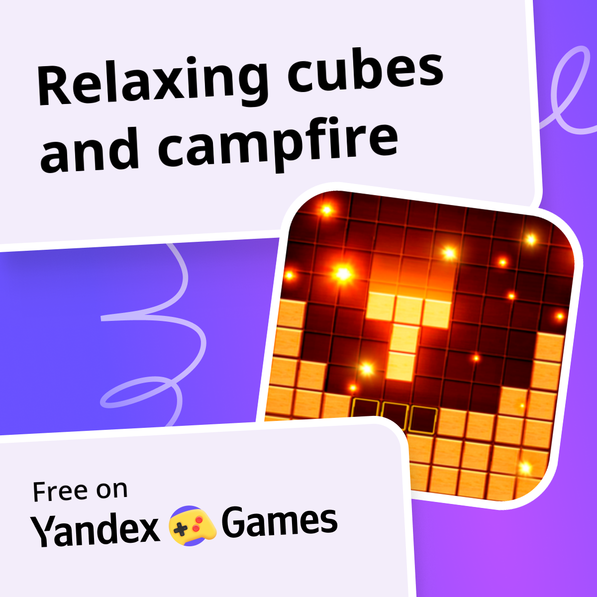 Relaxing cubes and campfire (by UnderConstructionGames) - play online for free on Yandex Games