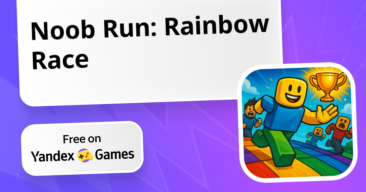 Noob Run: Rainbow Race (על ידי DERBEKO)- לשחק באינטרנט בחינם על Yandex Games