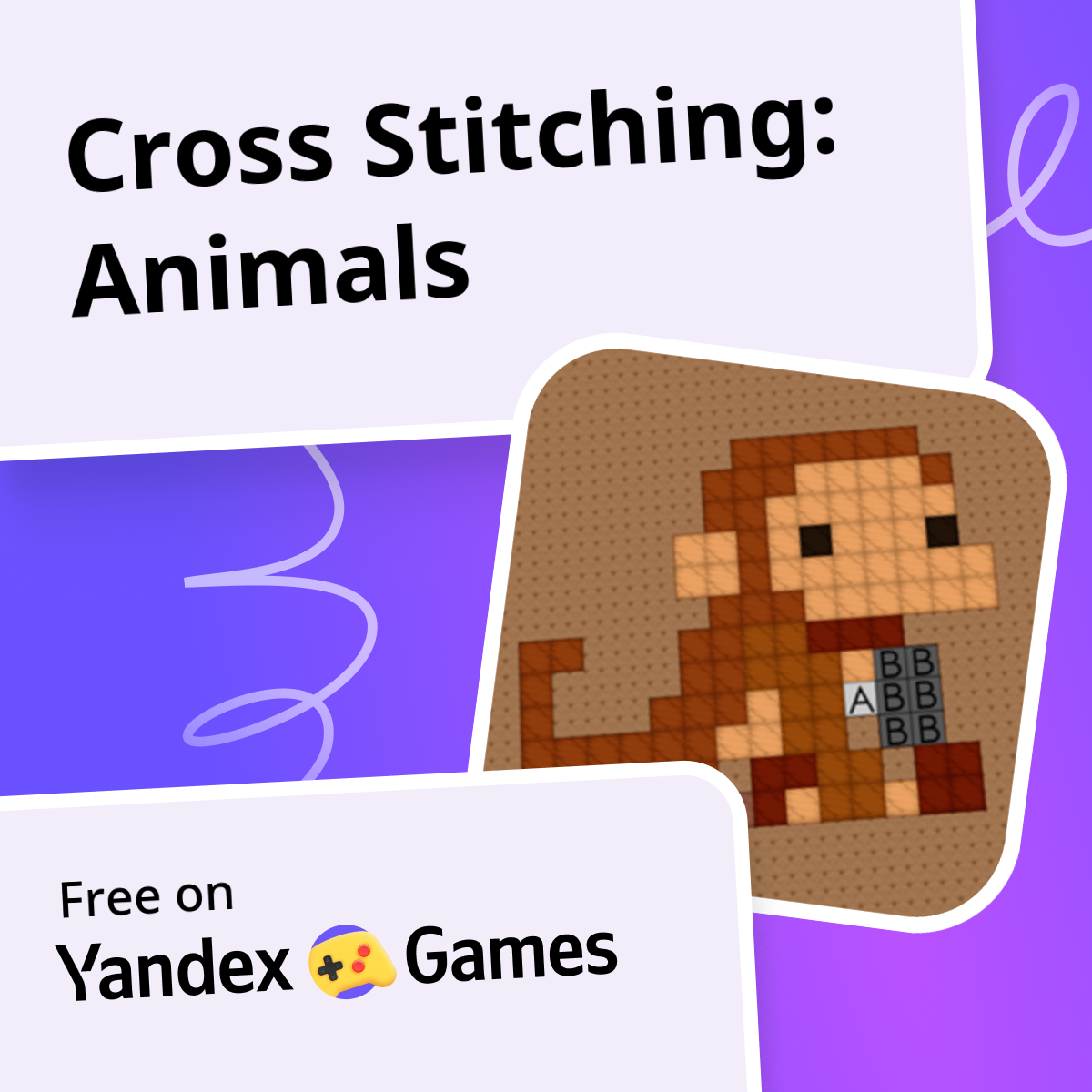 Cross Stitching: Animals - play online for free on Yandex Games