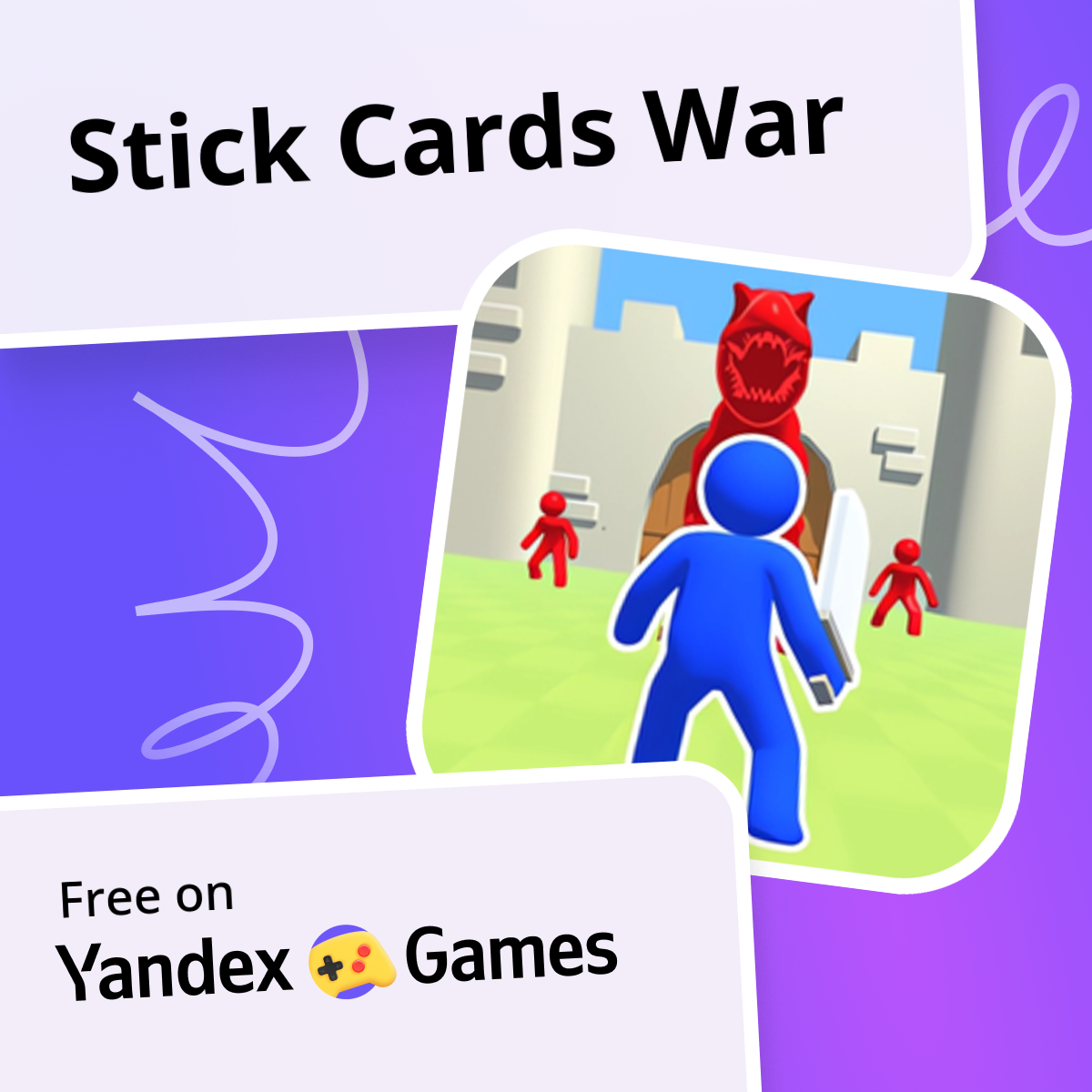 Stick Cards War - play online for free on Yandex Games