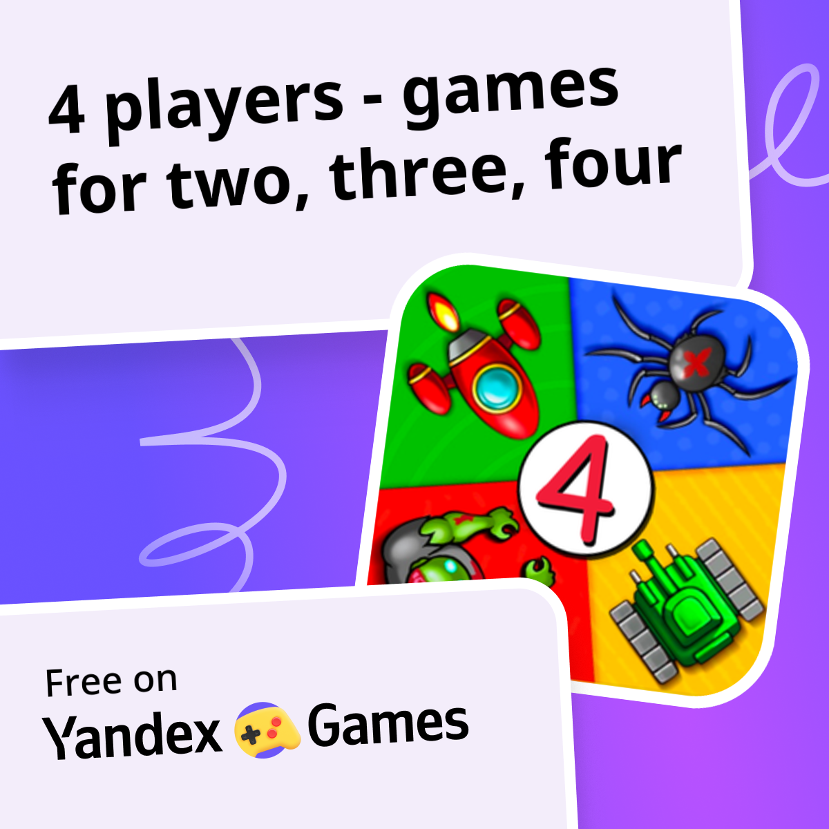 4 players - games for two, three, four (by Krutye igrul'ki) - play ...