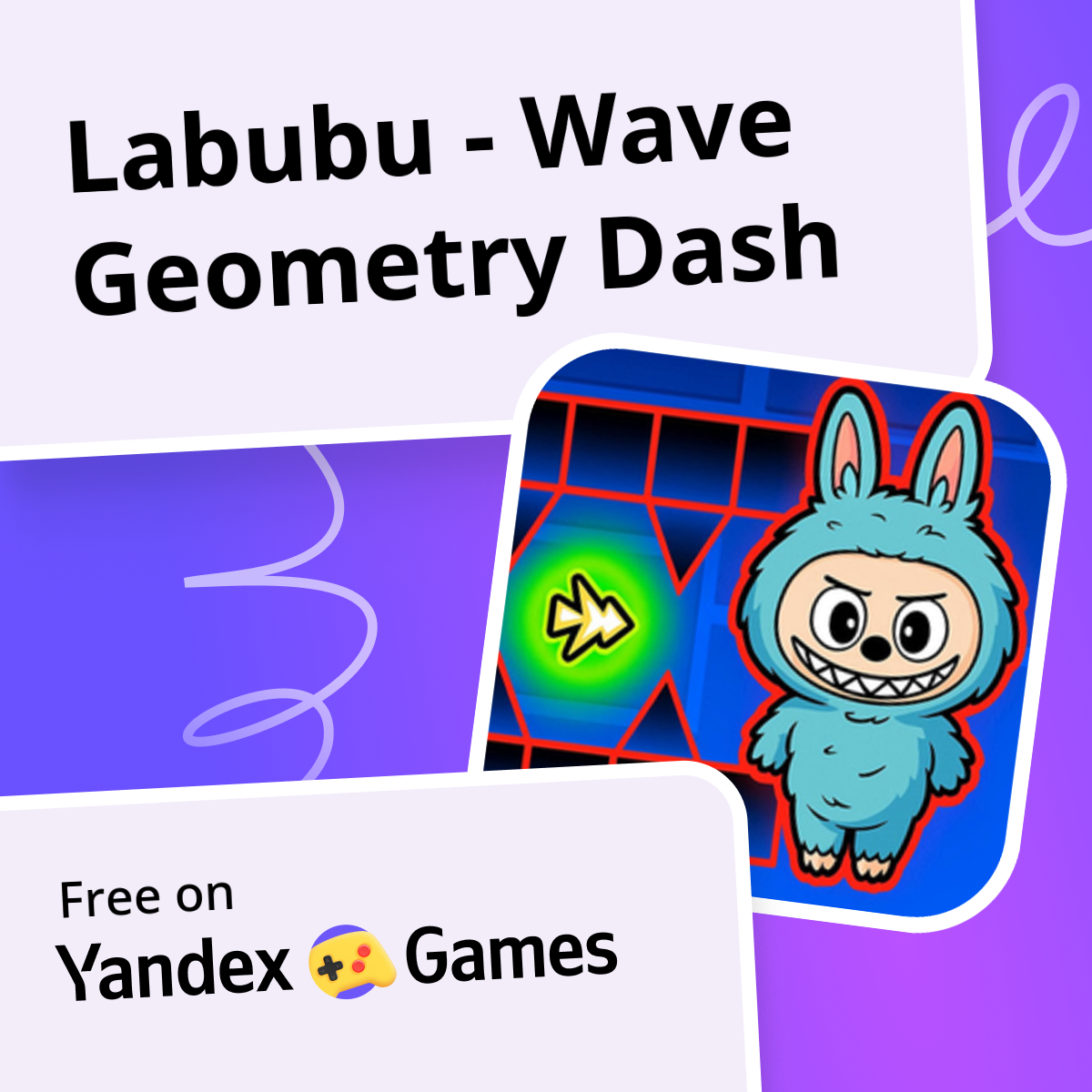 Labubu - Wave Geometry Dash (توسط Makhonin)- بازی آنلاین به صورت رایگان در Yandex Games