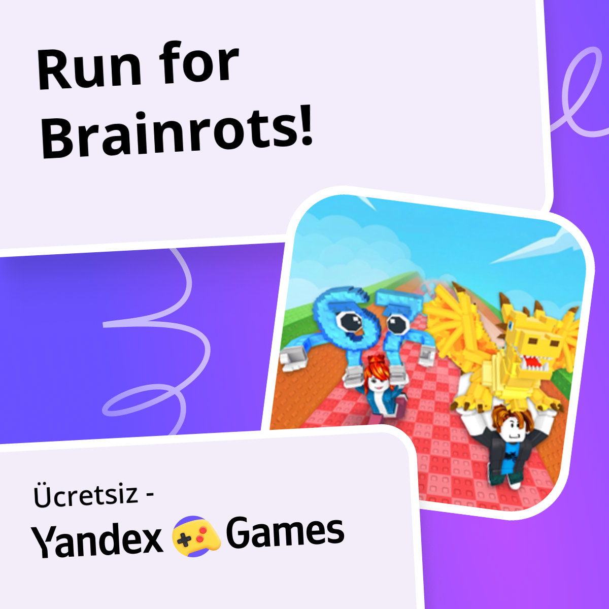 Run for Brainrots! - oynayın Yandex Games üzerinde ücretsiz çevrimiçi