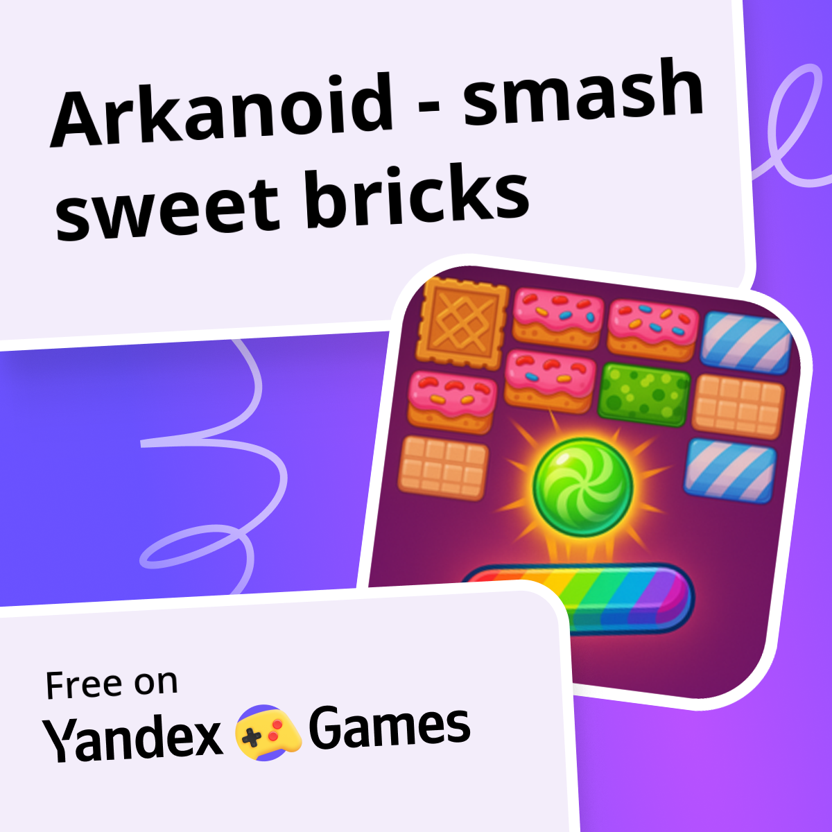 Arkanoid - smash sweet bricks (by Game4you) - play online for free on Yandex Games