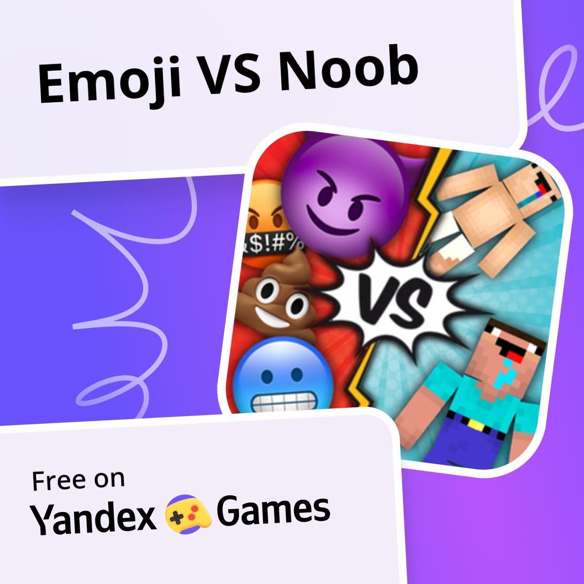 Emoji VS Noob (توسط NANAMINER)- بازی آنلاین به صورت رایگان در Yandex Games