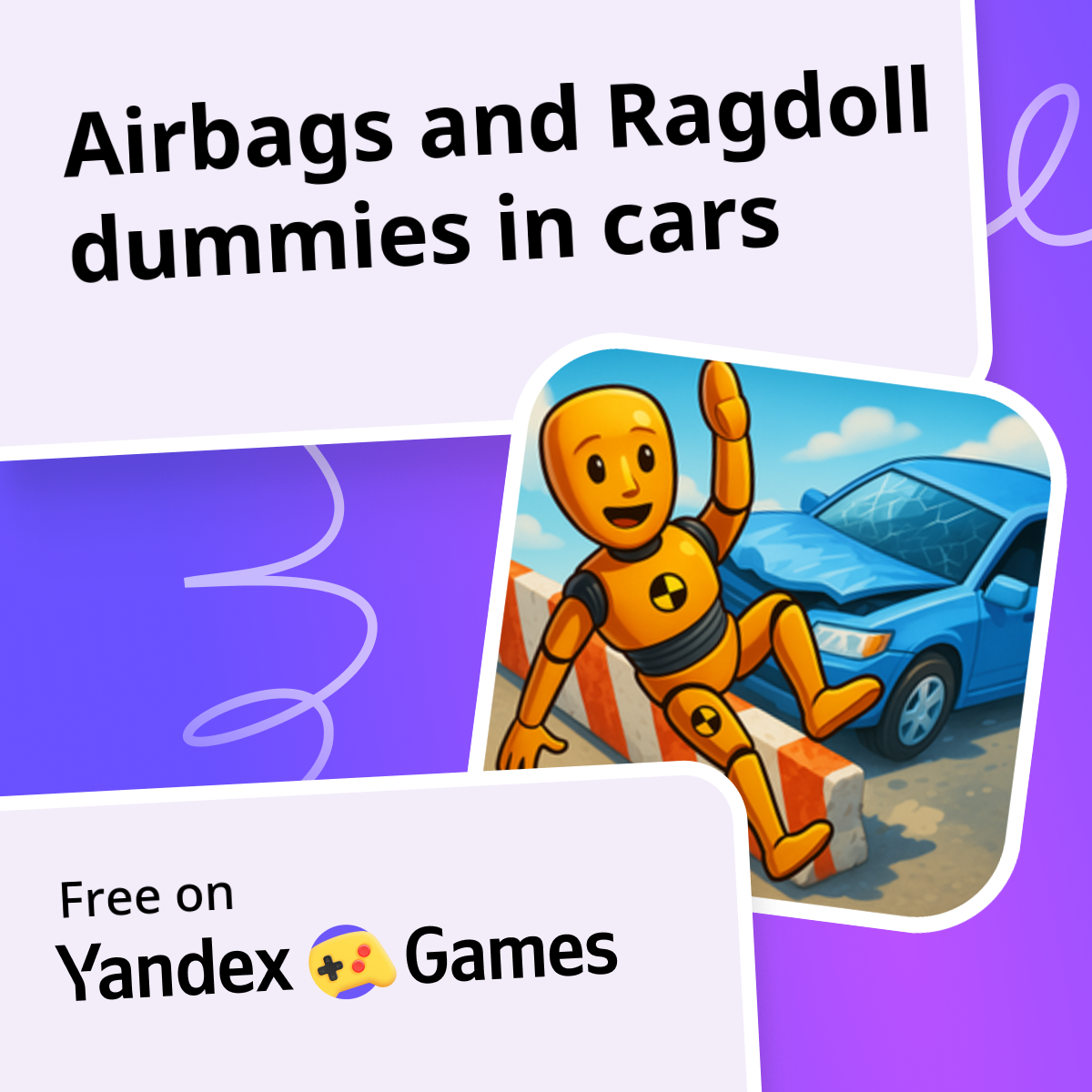 Airbags and Ragdoll dummies in cars - play online for free on Yandex Games