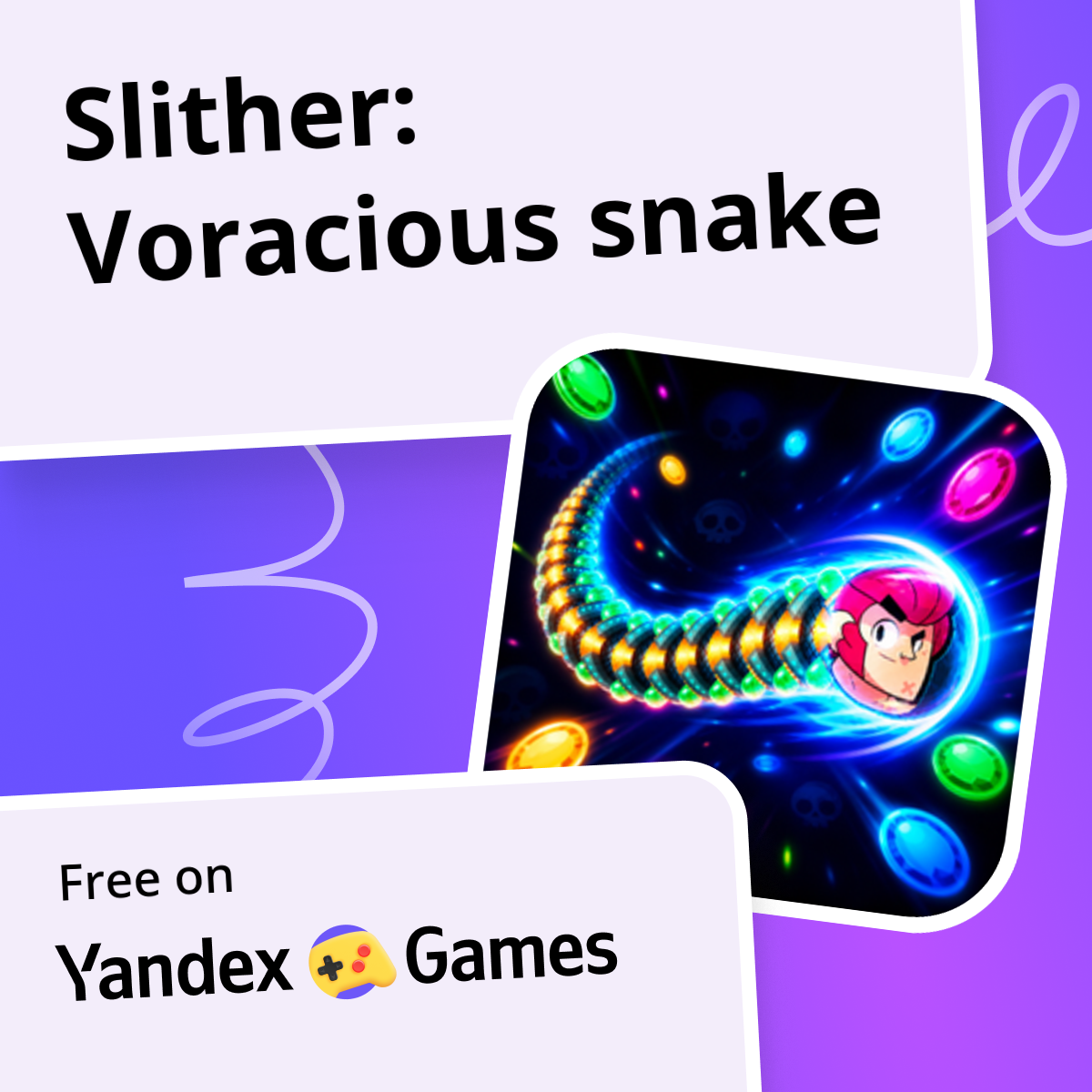 Slither: Voracious snake - play online for free on Yandex Games