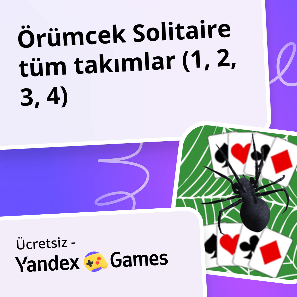 Örümcek Solitaire tüm takımlar (1, 2, 3, 4) (FENIKSDEV'den) - Yandex Games servisinde ücretsiz ...