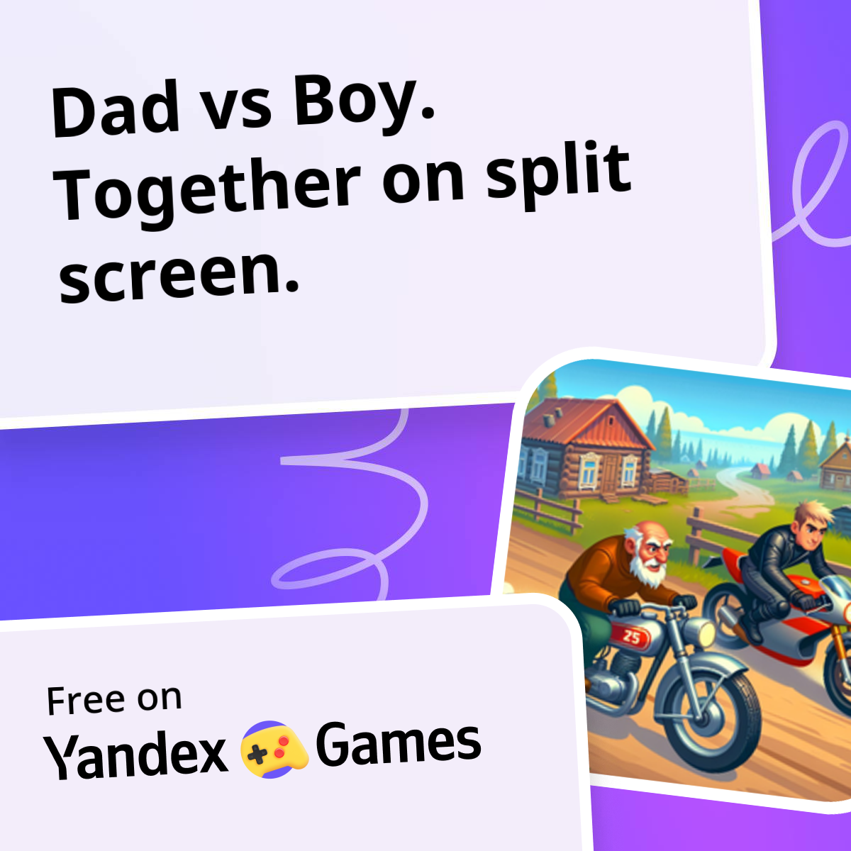 Dad vs Boy. Together on split screen. (من ZVStudio) - العب على الإنترنت مجانًا على Yandex Games
