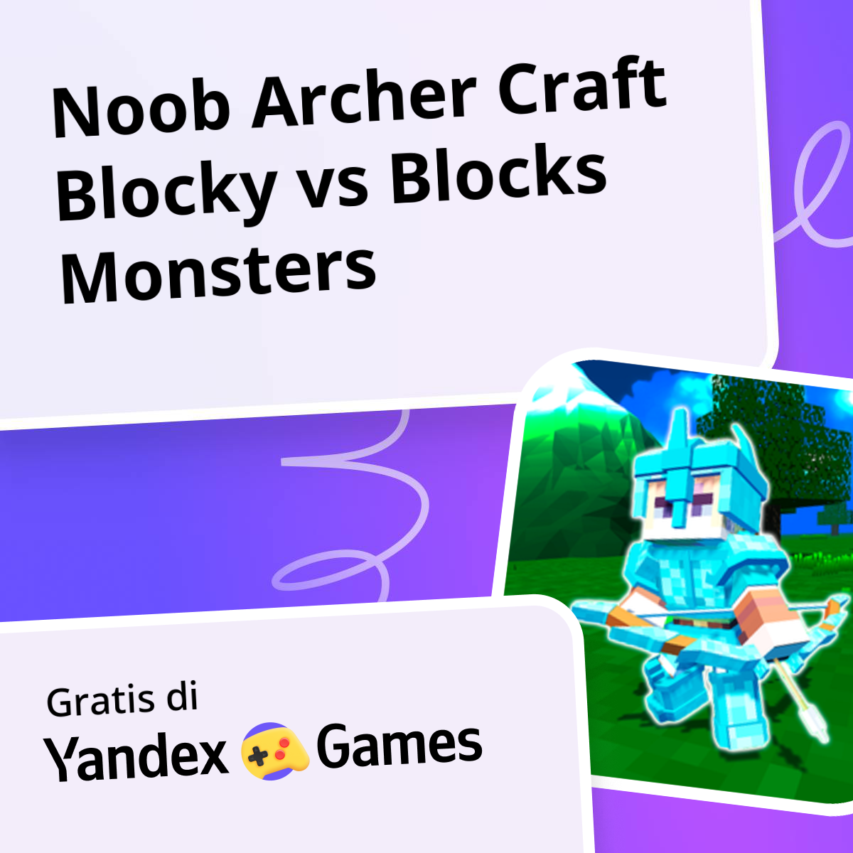 Noob Archer Craft Blocky vs Blocks Monsters (oleh Awesome)- mainkan ...