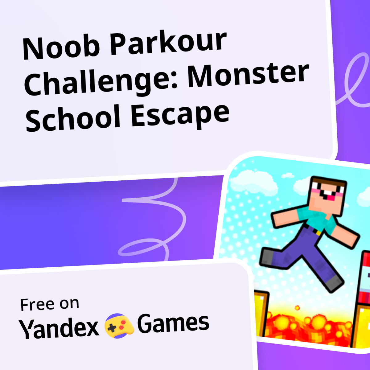 Noob Parkour Challenge: Monster School Escape (by New Generation Games) - play online for free ...